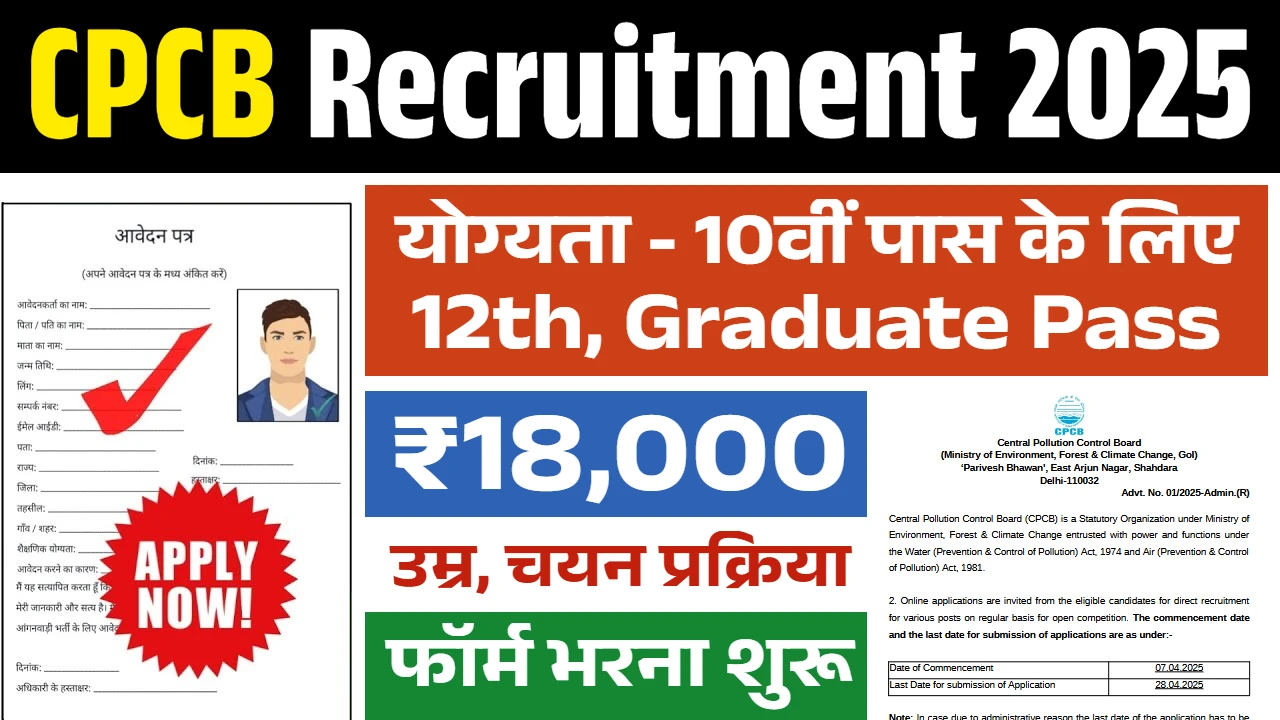 Central Pollution Control Board CPCB Various Post Recruitment 2025 - jobs vacancy