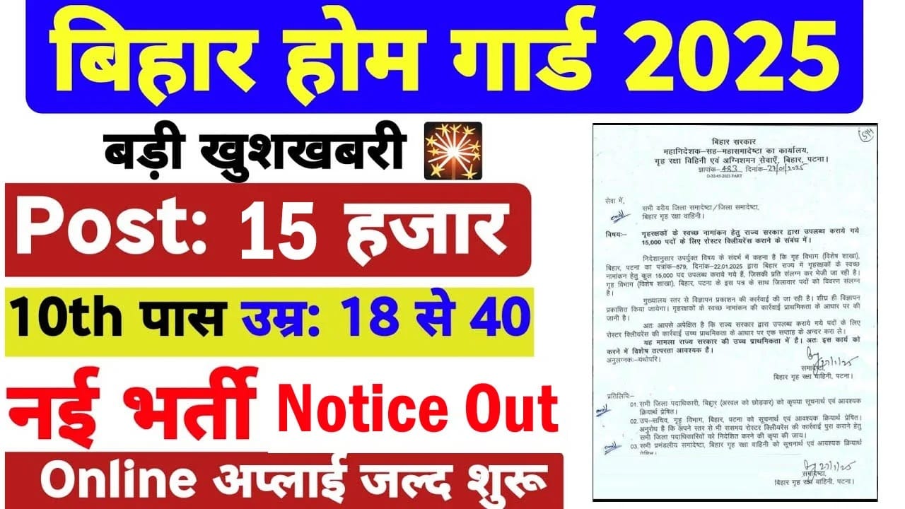 Bihar Home Guard Recruitment 2025 - jobs vacancy