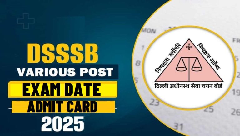 DSSSB Various Post Admit Card 2025 Out