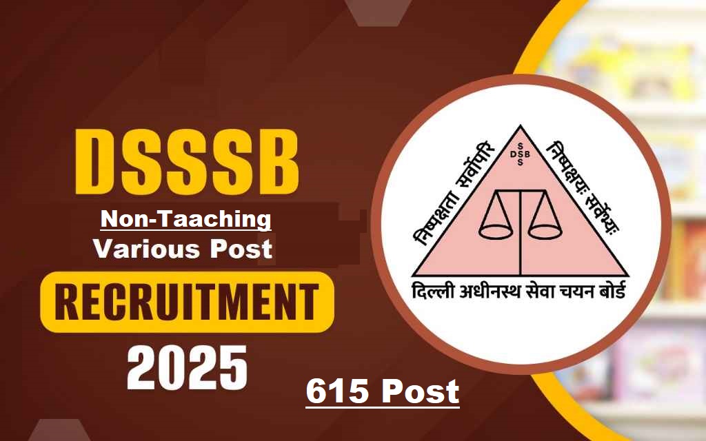 DSSSB Non Teaching Various Post Recruitment 2025 Apply Online