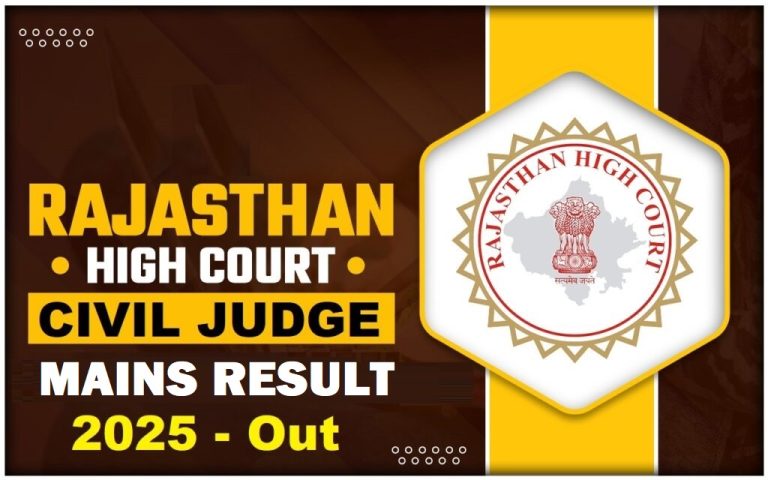Rajasthan HC Civil Judge Mains Result 2025 Out