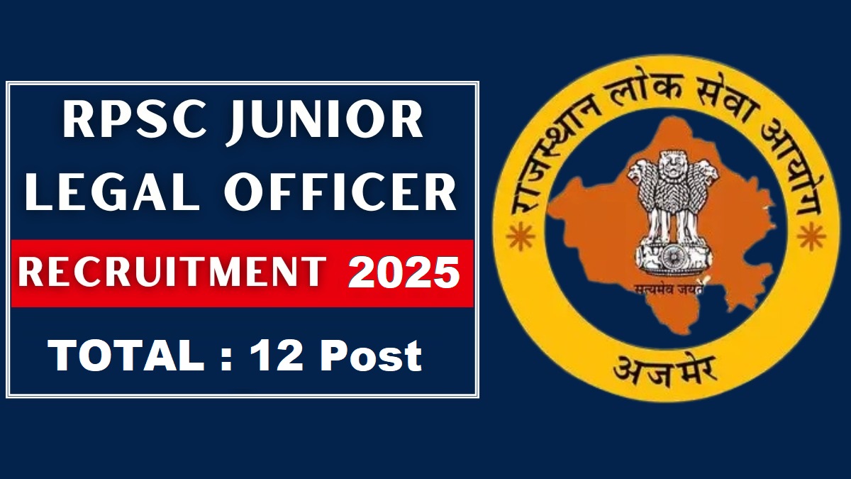 RPSC Junior Legal Officer JLO Recruitment 2025 - jobs vacancy