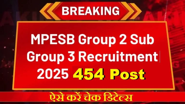 MPESB Group 2 Sub Group 3 Recruitment 2025
