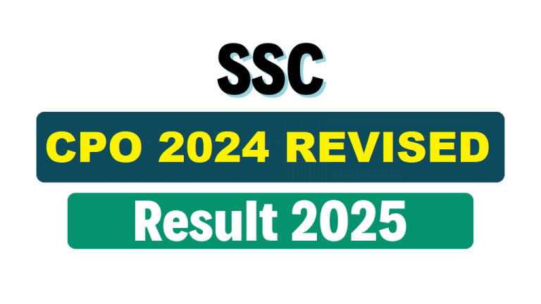 SSC CPO SI Revised Final Result 2025 Out