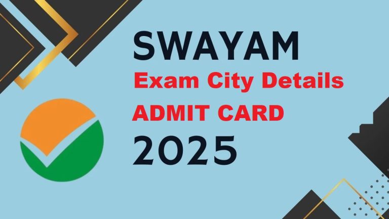 NTA SWAYAM Admit Card 2025 Out