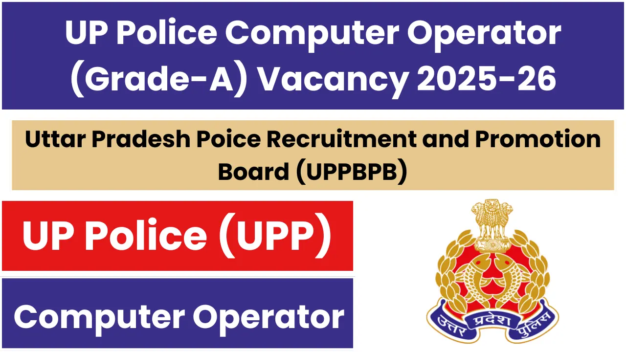 UP Police Computer Operator Grade-A Recruitment 2025 - jobs vacancy