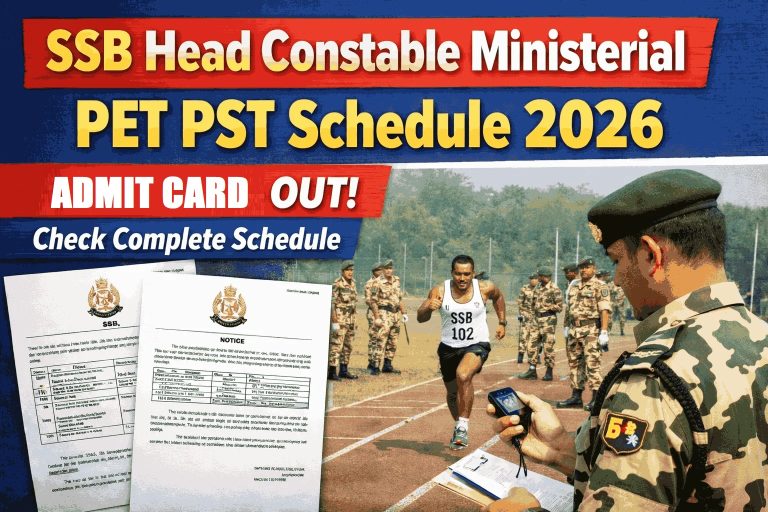 SSB HC (Ministerial) PET/PST Admit Card 2026 Out