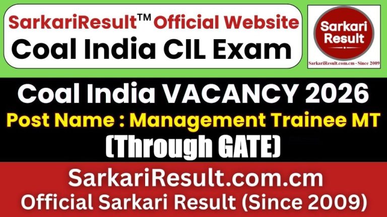 Coal India CIL Management Trainee MT (Through GATE) Recruitment 2026