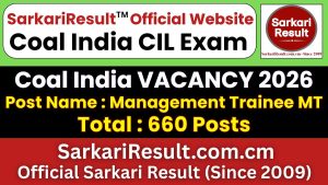 Coal India Limited MT Recruitment 2026 | Apply Online
