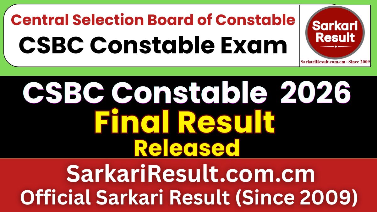 Bihar Police CSBC Constable Final Result 2026 Out